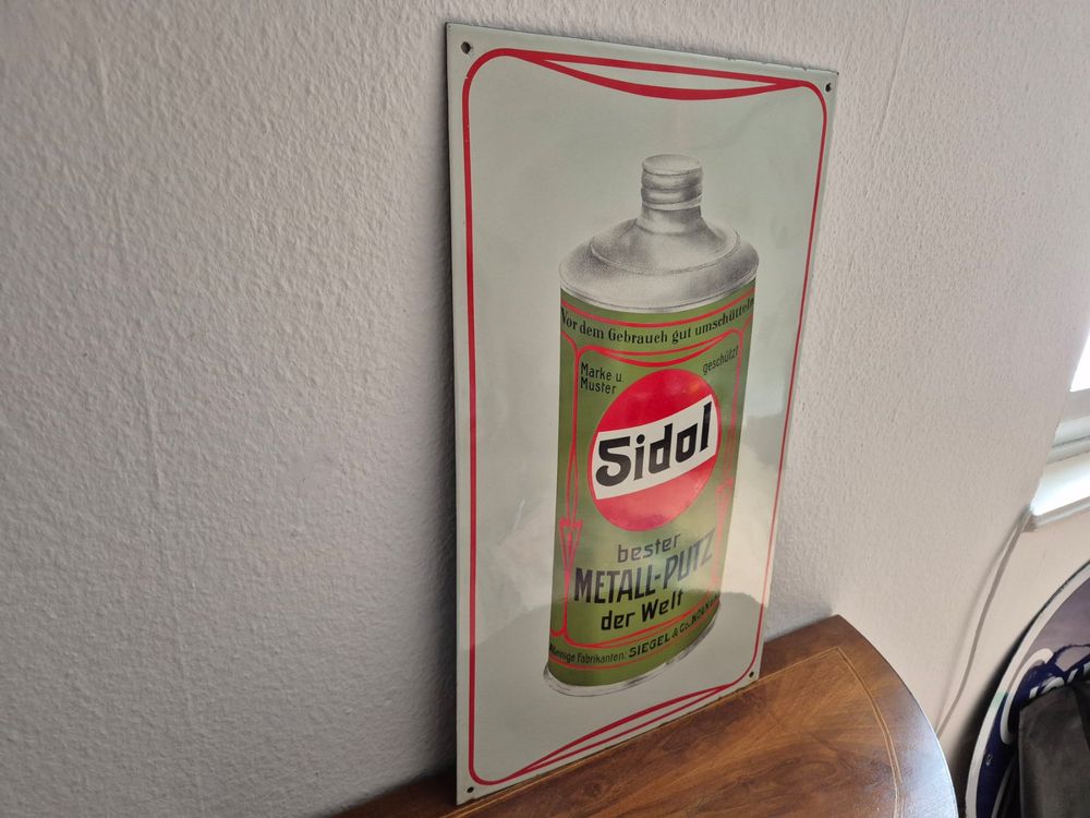 Emailschild Sidol Metall Putz Reiniger Retro Emaille Schild (Gebraucht ...