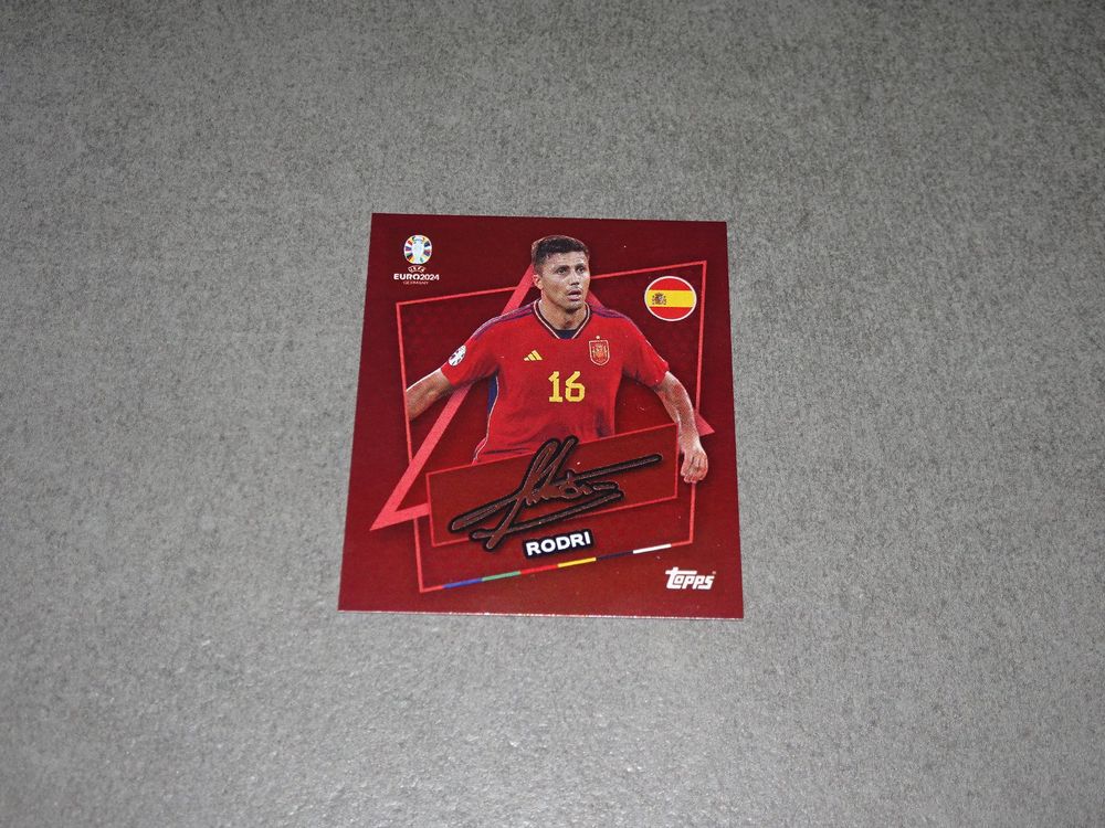 Topps SP Sticker ESP Rodri mit Unterschrift, Euro/ EM 2024 (Neu (gemäss ...