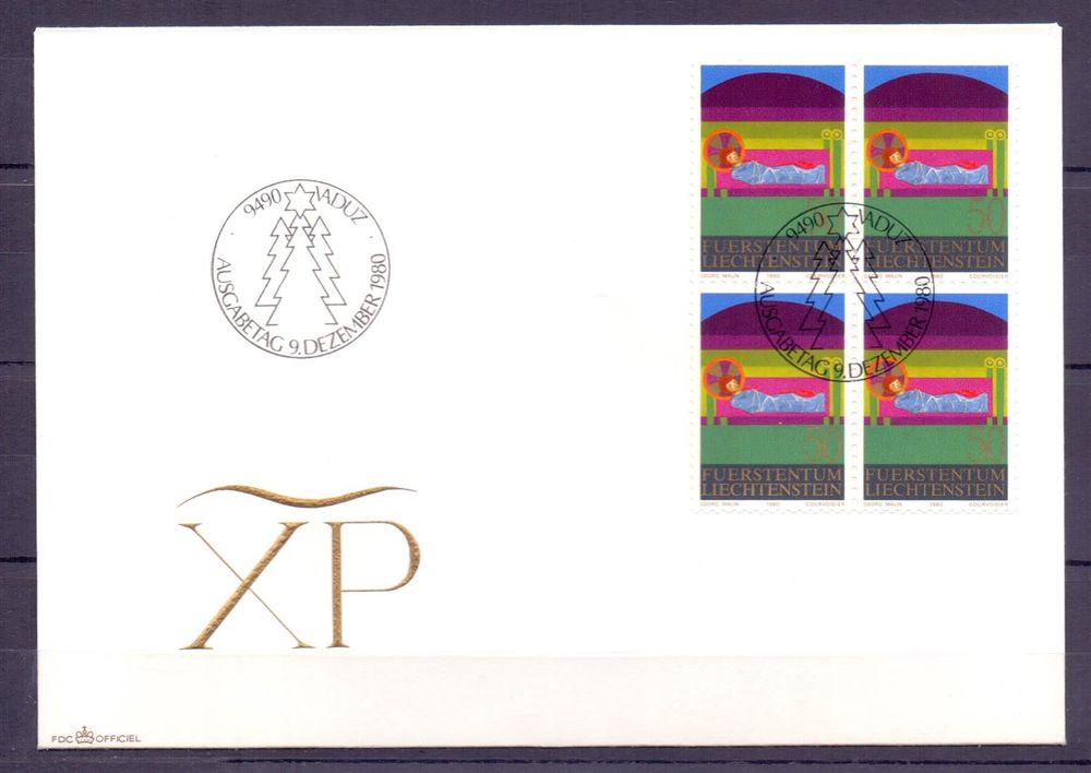 LICHTENSTEIN FDC VIERERBLOCK 1980 | Kaufen auf Ricardo