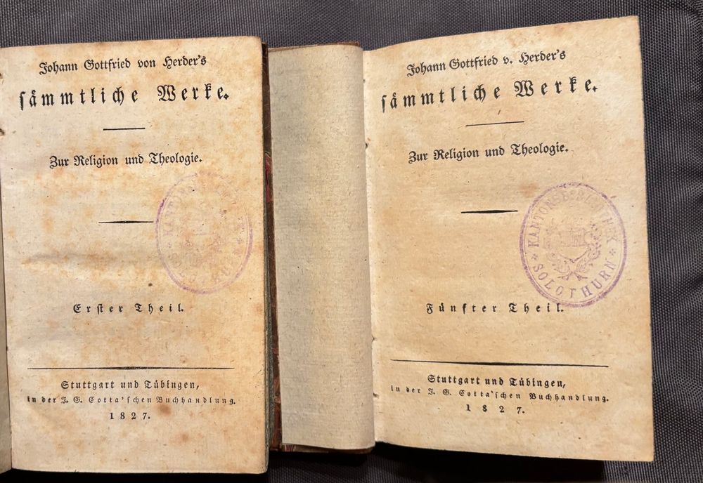 3 antike Bücher von J G Herder, 1794 und 1827 (Gebraucht) in Zürich für ...