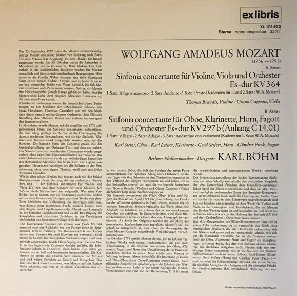 Mozart – Sinfonie Concertanti (LP, Karl Böhm) (Gebraucht) in Grüningen für CHF 1 – mit Lieferung ...