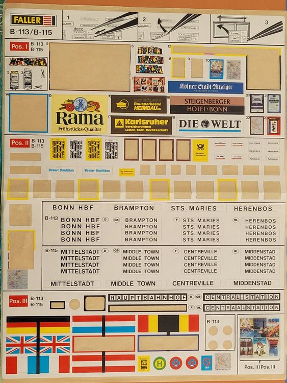 Faller H0 - Aufkleber für Bahnhof B-113 und B-115 (Gebraucht) in ...