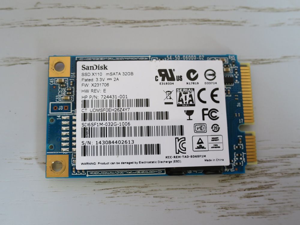 SanDisk SSD X110 mSATA 32GB | Kaufen auf Ricardo