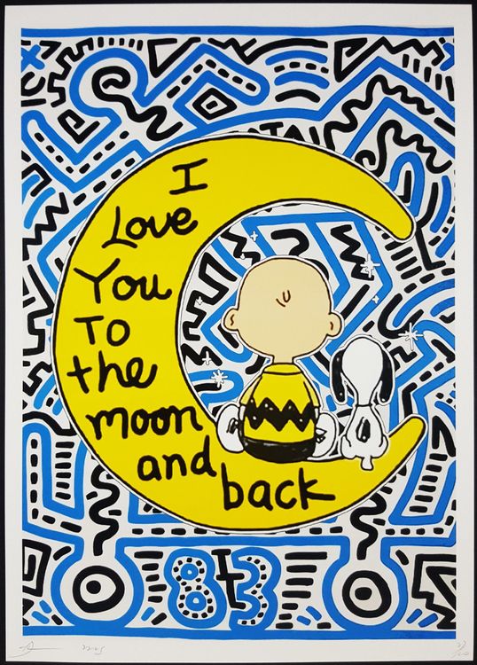 Death NYC Graffiti Pop Art Druck " Haring Charlie & Snoopy (Neuf (Voir ...