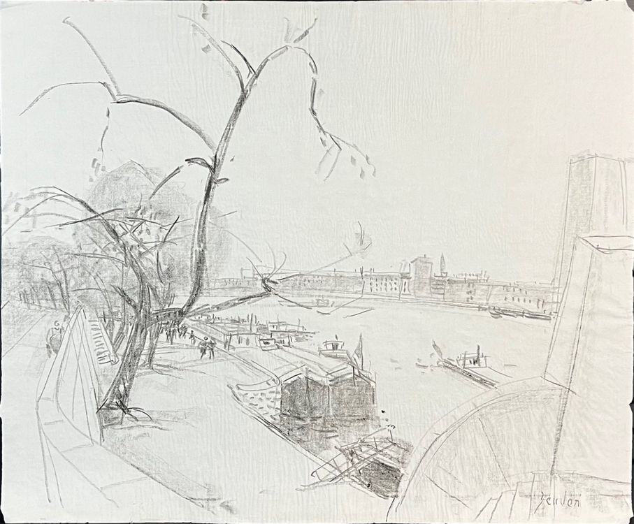 Zender, Rudolf. Seine im Herbst, Beistiftskizze. | Kaufen auf Ricardo