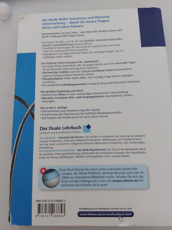 Duale Reihe Anamnese und Klinische Untersuchung 5. Auflage (Gebraucht ...