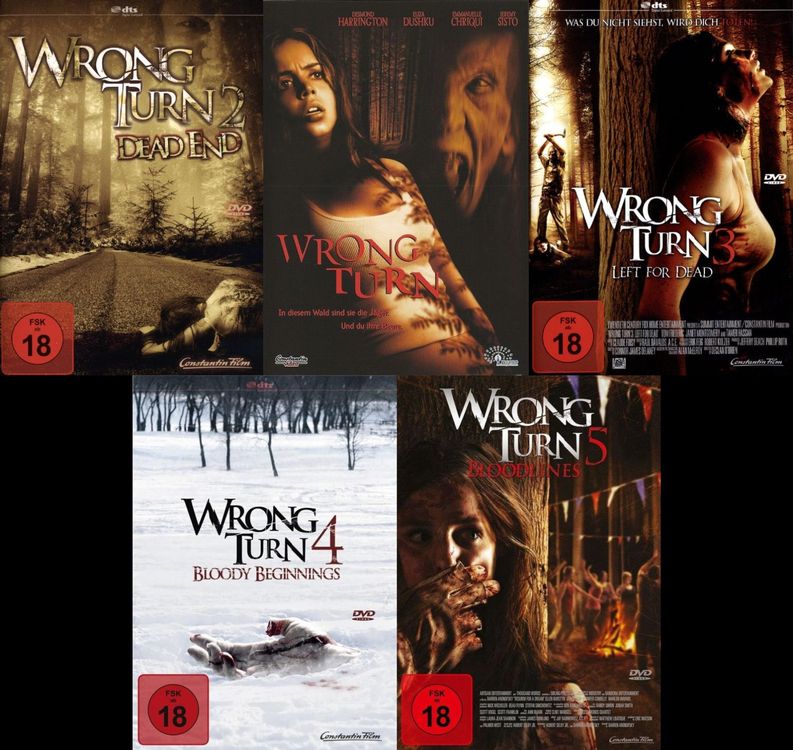 Wrong Turn 1-5 (2003-2012) Horror/Slasher Collection/5-DVDs (Gebraucht ...