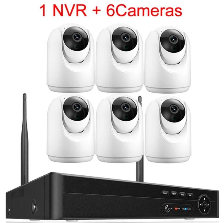 Überwachungskamera System, NVR Recorder mit 6 WiFi Camera's (Neu und originalverpackt) in ...