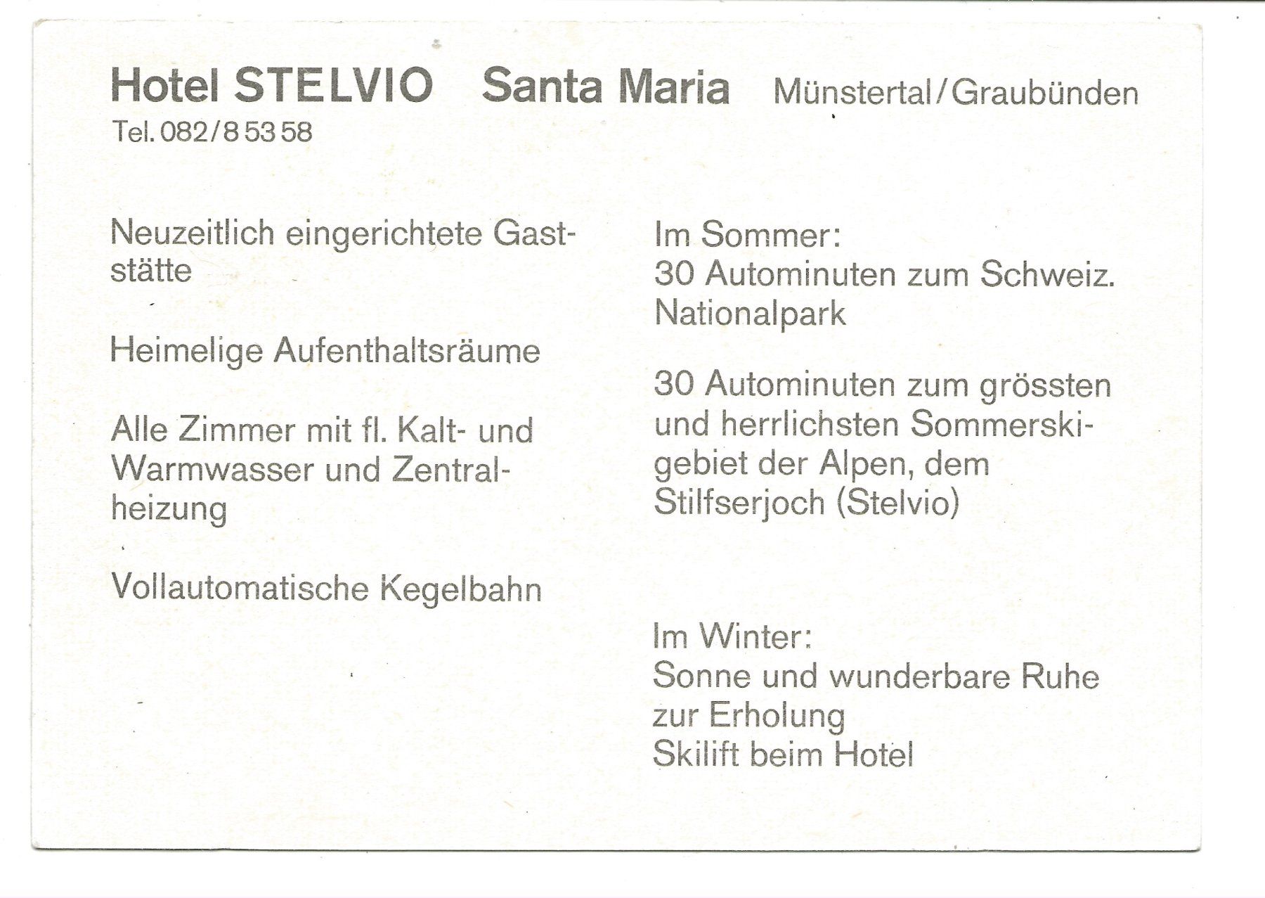 Santa Maria (GR) Münstertal - Hotel Stelvio - Tanksäule (Gebraucht) in ...