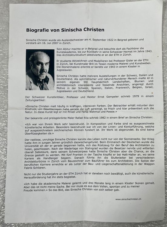 Sinischa Christen (1922-2007) Wald Landschaft Gemälde | Kaufen auf Ricardo