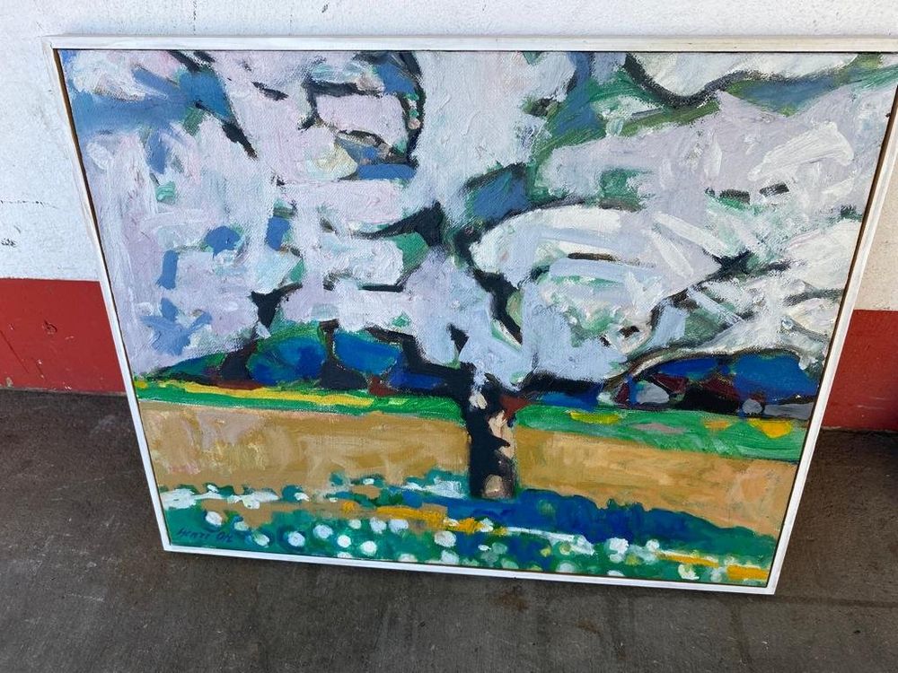 Gemälde Henri Ott CH-Maler Baum in der Landschaft,Holzrahmen (Gebraucht ...