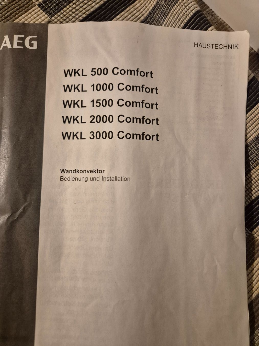 AEG Wandkonvektor WKL 1500 Comfort (Neu (gemäss Beschreibung)) in ...