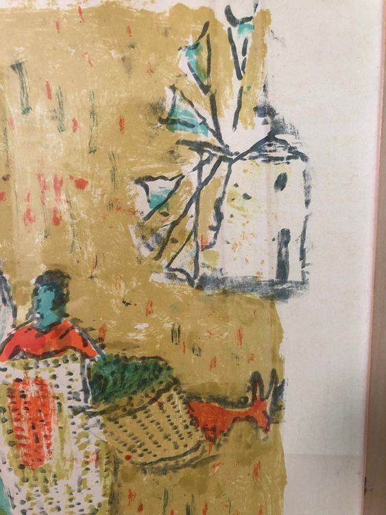 Alois Carigiet Lithographie "Zwei Frauen auf Eseln" 1962 | Kaufen auf Ricardo