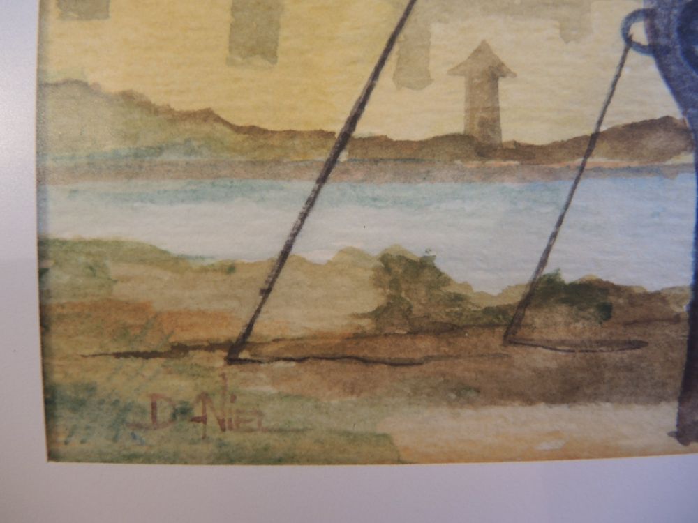 Daniel de Tramecourt KULA BALL signiert Aquarell Gemälde (Gebraucht) in ...