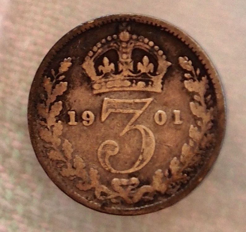GB 3 Pence? 1901 Victoria dei gra britt Regina fid def ind👀 (Gebraucht ...