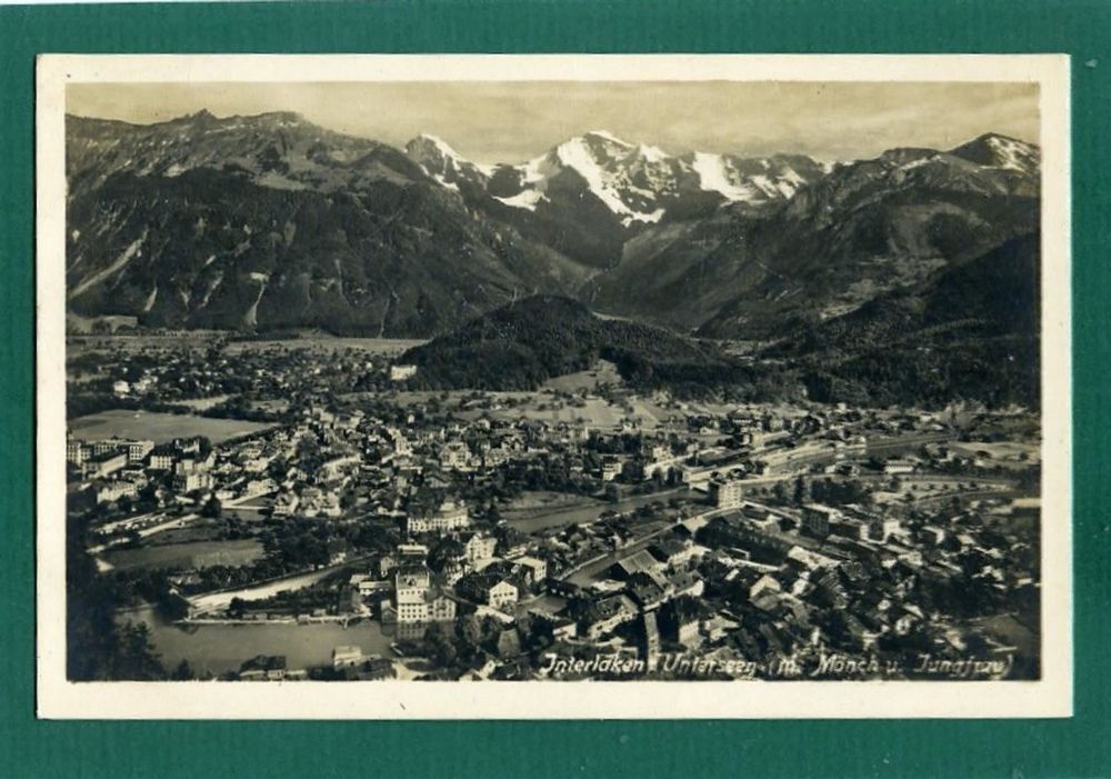 Interlaken, Unterseen mit Mönch und Jungfrau, um 1928 (Gebraucht) in Sargans für CHF 1 – mit ...