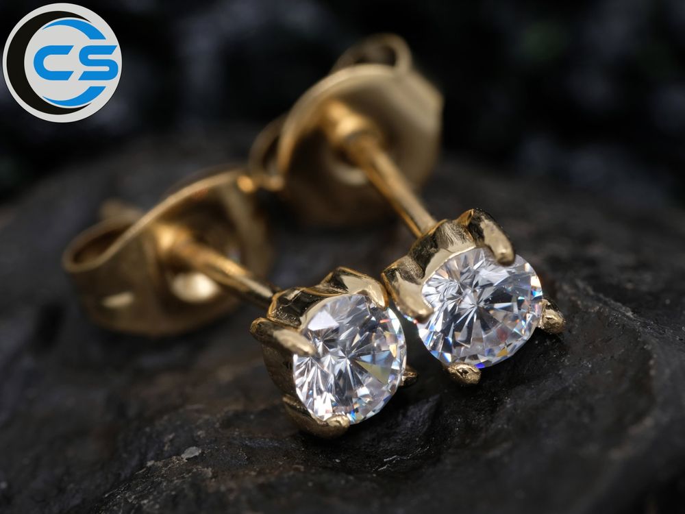 Wunderschöne Ohrstecker aus Edelstahl gelb (Neu und originalverpackt ...