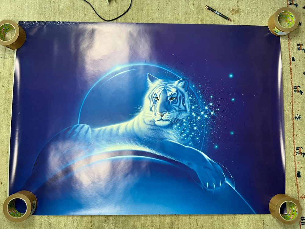 Mystischer weisser Tiger Poster, Leuchtkraft der Sterne (D'occasion) à ...