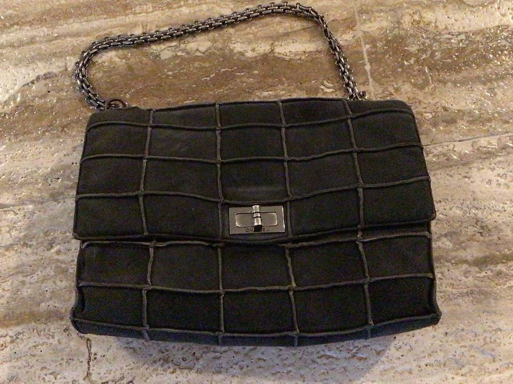 Chanel 1997-1999 Patchwork 225 Reissue Flap Bag Grey Suede | Kaufen auf ...