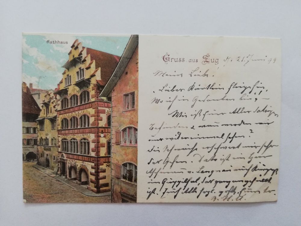 Postkarte Gruss aus Zug 1899 (Gebraucht) in Zofingen für CHF 12 – mit Lieferung auf Ricardo kaufen
