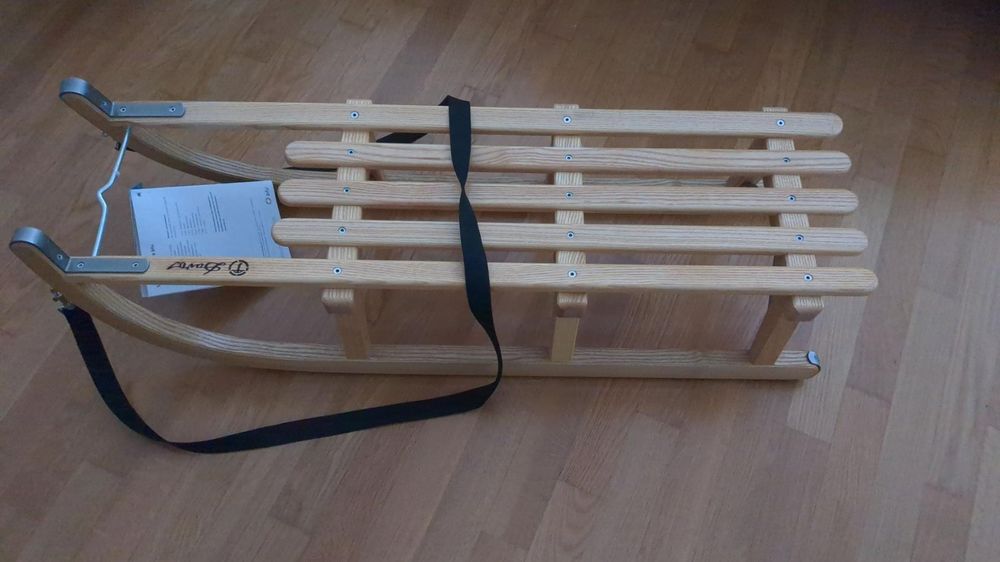 3R ORIGINAL DAVOSER Schlitten Holzschlitten Sledge Toboggan (Neu und ...