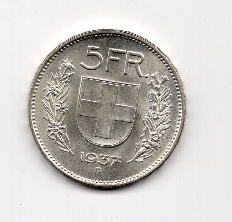 (819) 5 Franken 1937 Tell top stgl | Kaufen auf Ricardo
