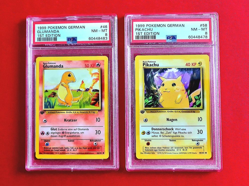 1st Edition Base Set Pikachu & Glumanda PSA 8 1️⃣ ab CHF 1 | Kaufen auf ...