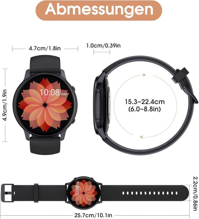 Smartwatch Touchscreen IP68 Wasserdicht für iOS und Android (Neu und originalverpackt) in ...