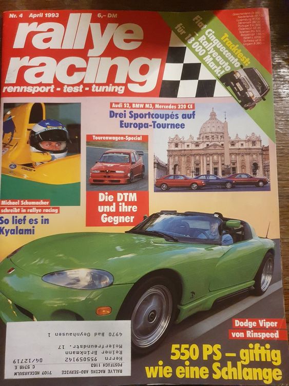 Rallye Racing 4/93 Rinspeed Viper Corsa GSi Clio 16V Fiat xx | Kaufen ...