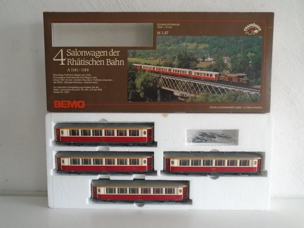 Bemo H0m: Set mit 4 Salonwagen der Rhätischen Bahn, 3272/S (Gebraucht) in St.Gallen für CHF 106 ...