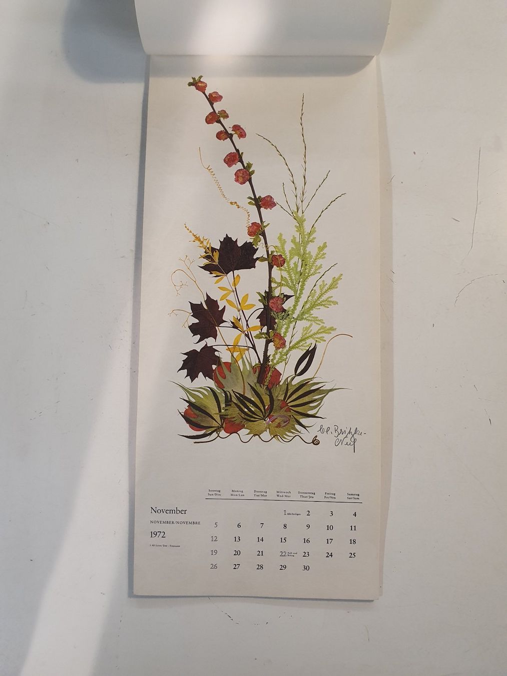 Korsch Kalender Blumen und Gräser Claire Britzke-Neef 1972 (Gebraucht ...