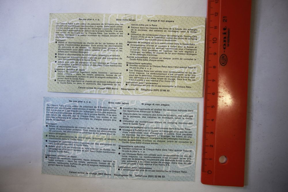 2 cheque REKA neuf (Gebraucht) in La plaine für CHF 12 – mit Lieferung ...