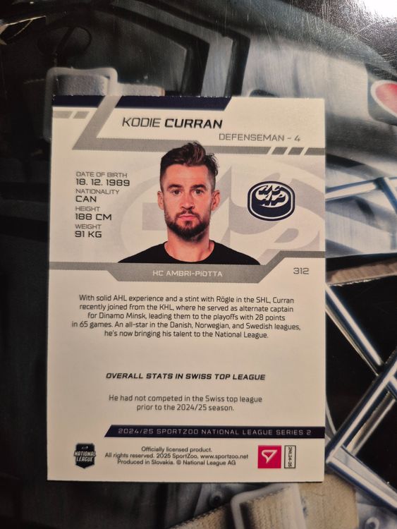 Kodie Curran HC Ambri Piotta Sportzoo 2024/25 (Gebraucht) in Treiten ...