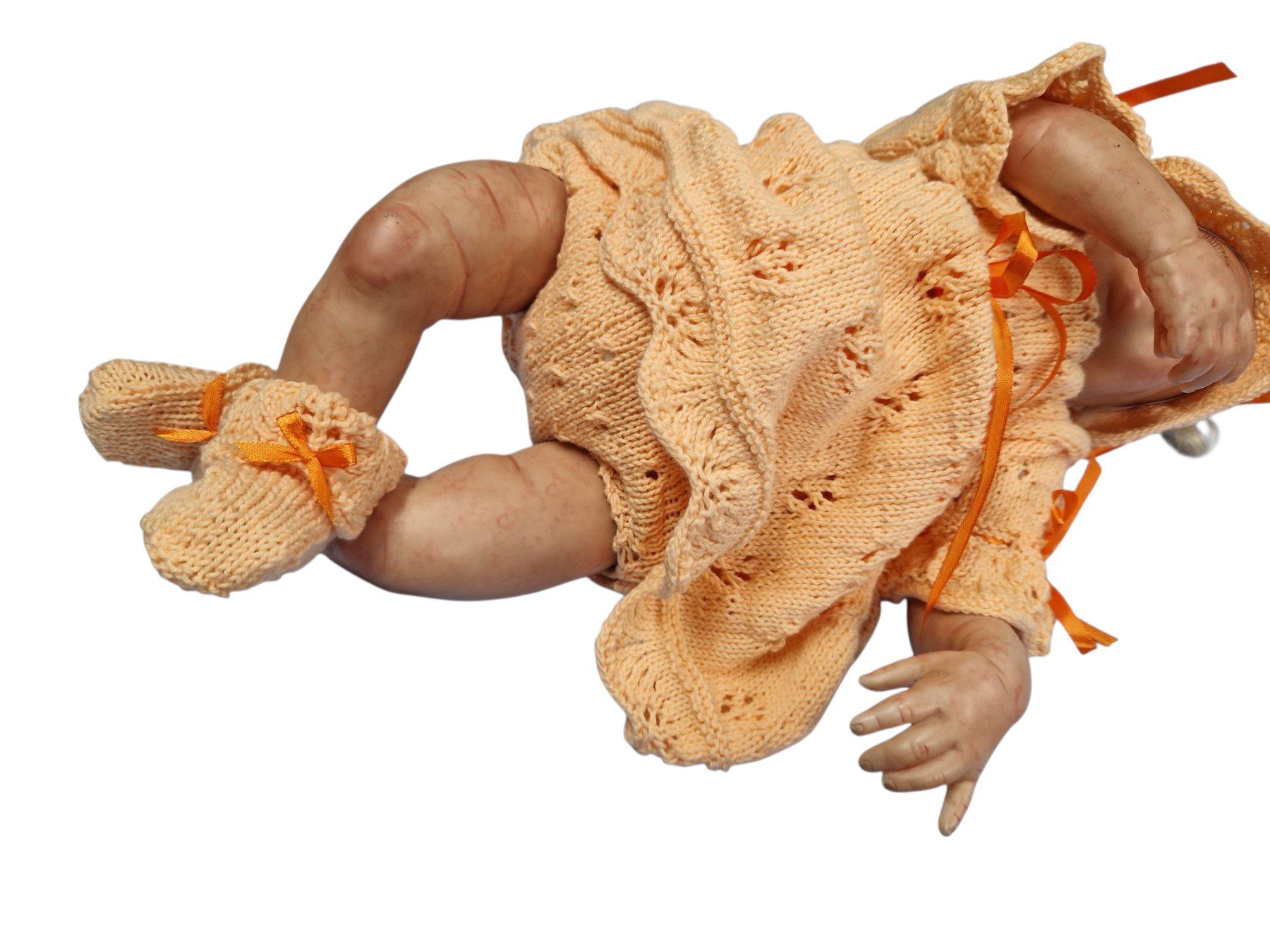 Ensemble robe bébé tricot 100% coton Unique fait main (Neuf avec ...