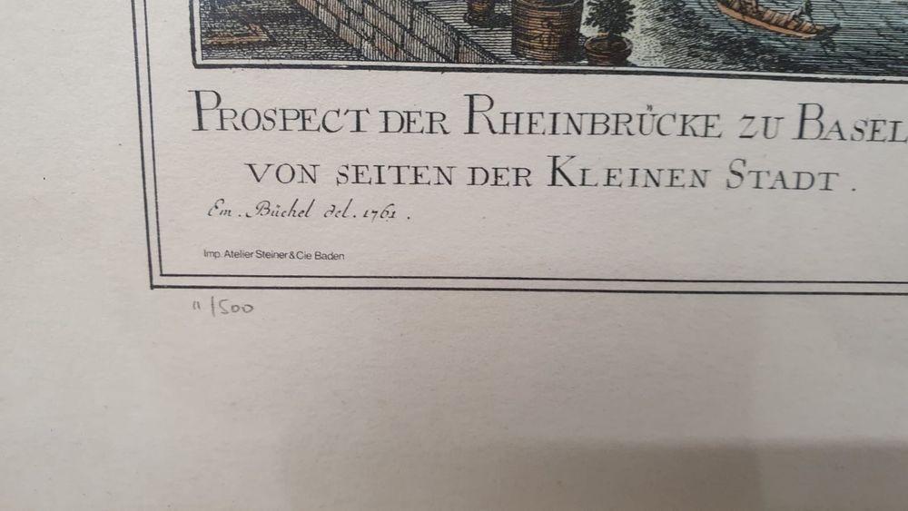 PROSPECT DER RHEINBRÜCKE ZU BASEL STICH | Kaufen auf Ricardo