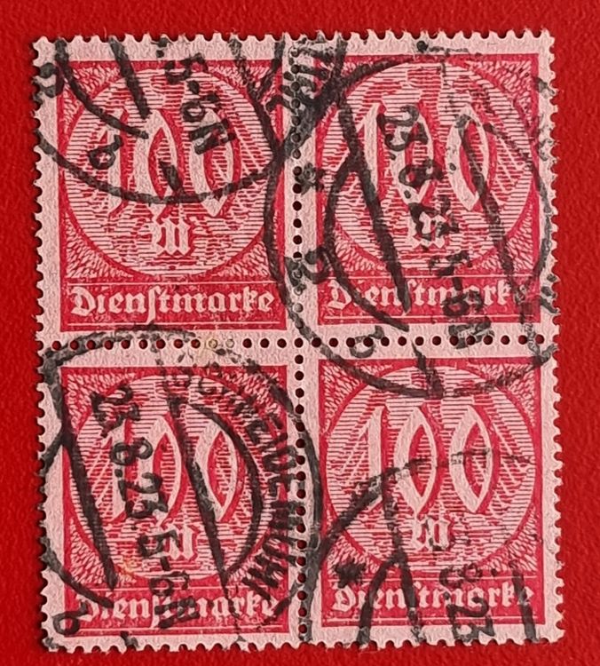 DEUTSCHES REICH VIERERBLOCK SCHNEIDEMÜHL PILA POLEN 1923 (Gebraucht) in Düdingen für CHF 4 – mit ...