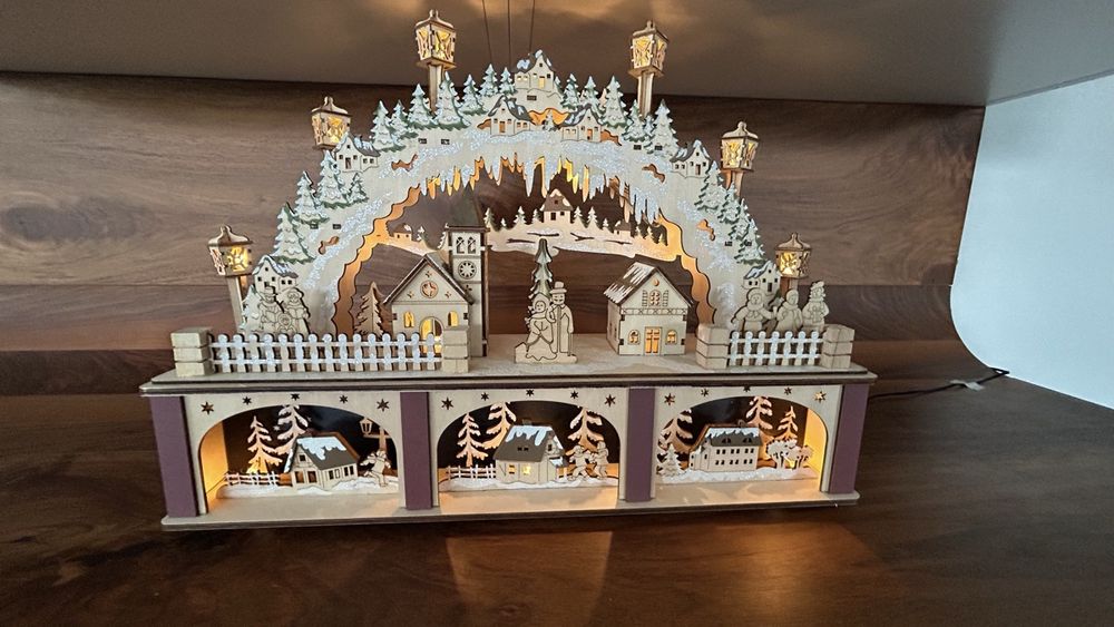 XL 3D LED Schwibbogen mit Podest Weihnachtsdorf Lichterbogen (Gebraucht) in Altnau für CHF 67 ...