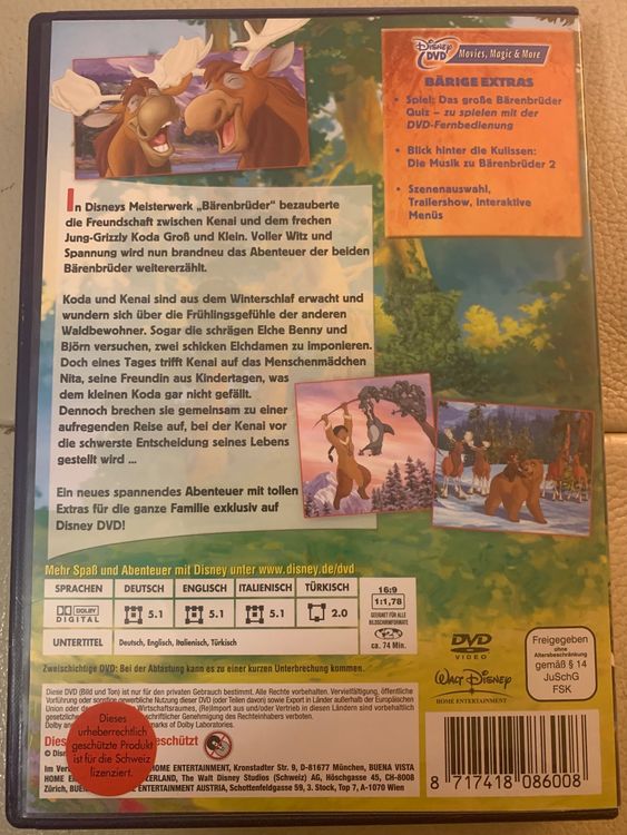 Bären Brüder 2 (Walt Disney) DVD (Gebraucht) in Regensdorf für CHF 3 – mit Lieferung auf Ricardo ...