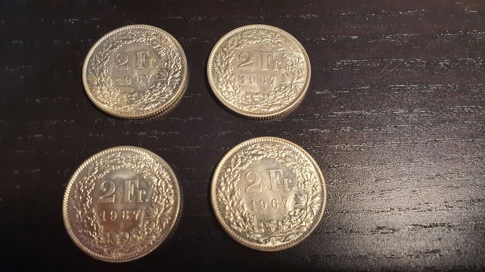 4 Stück 2 Franken 1967 Silber | Kaufen auf Ricardo