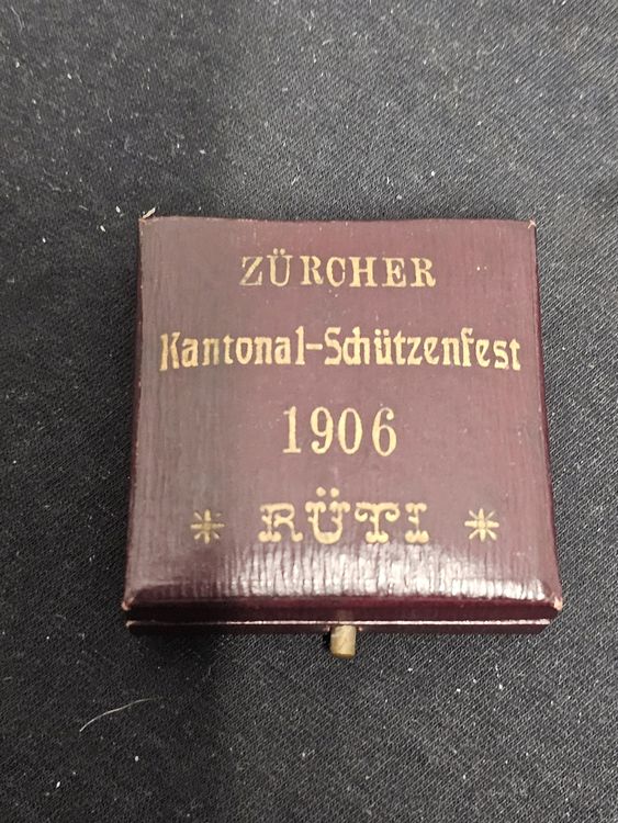 Zürcher Kantonalschützenfest 1906, Rütli Medaille Schachtel (Gebraucht) in Wolfertswil für CHF ...