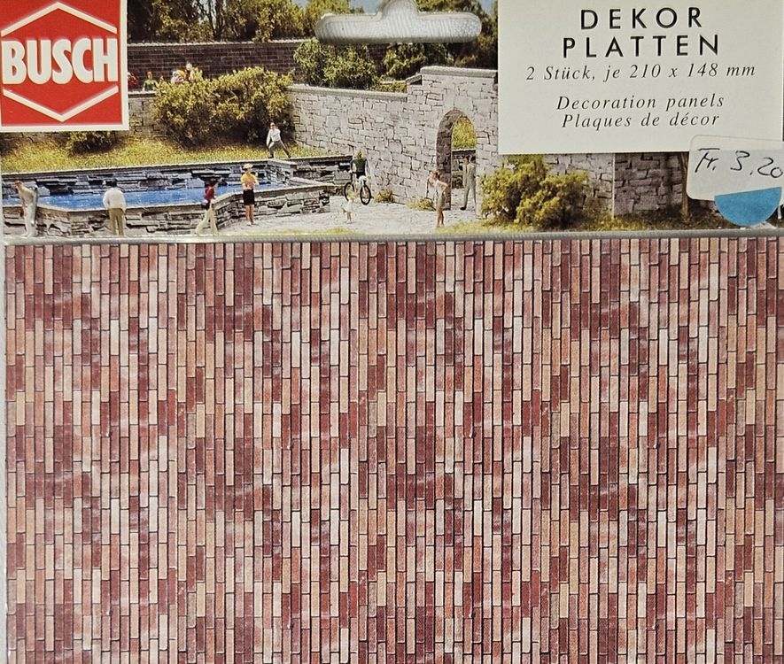 Busch 7425: Dekoplatte Die Klinkermauer in rot sieht man oft | Kaufen ...