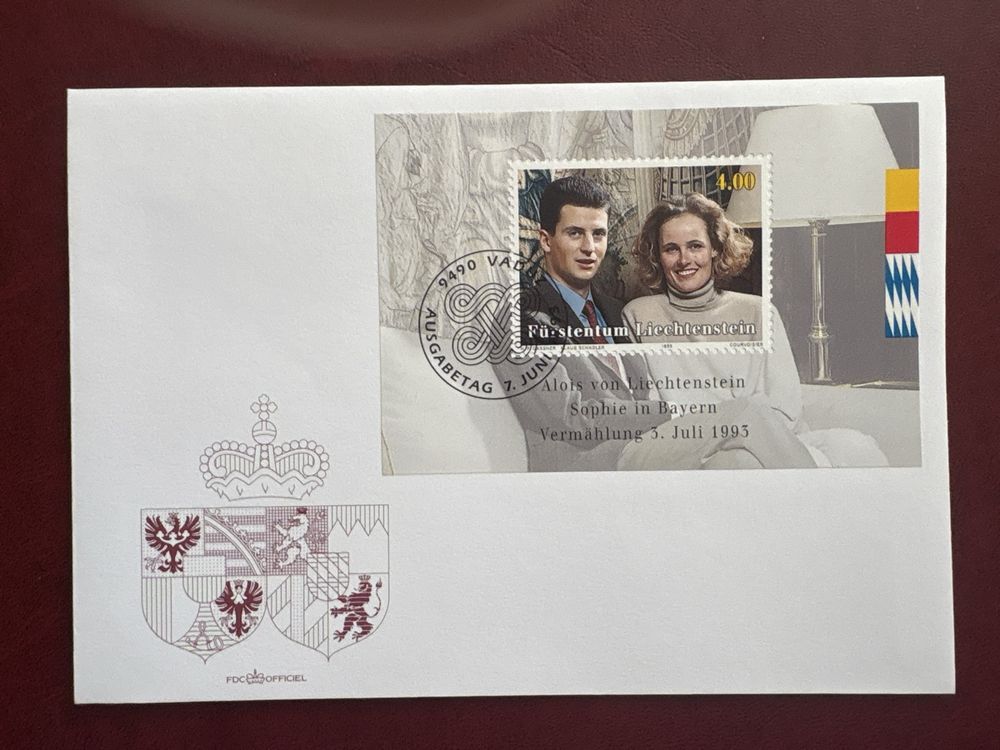 Liechtenstein - Enveloppe 1995 Mariage Alois & Sophie neuf! (Neu ...