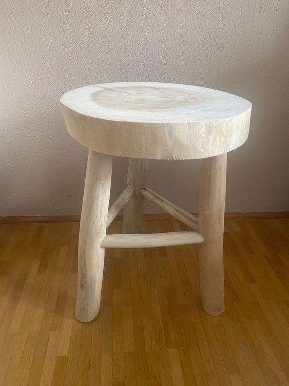 Runder Hocker Beachside aus Mungurholz | Kaufen auf Ricardo