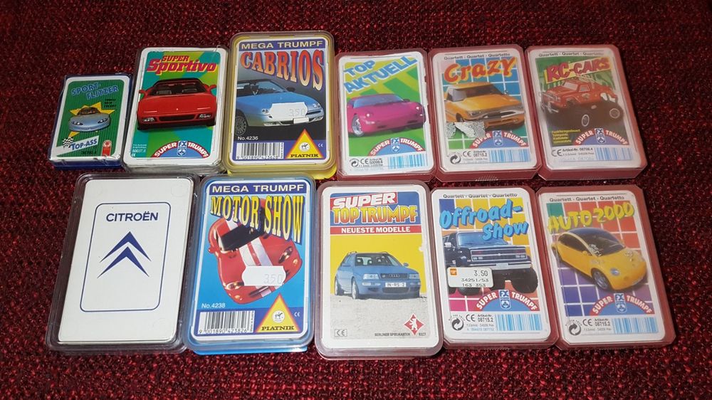 Auto Quartett, 11 Spiele (Auto Karten) aus den 80-90 Jahren | Kaufen ...