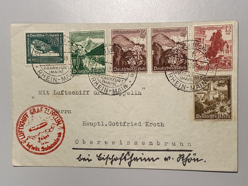 Deutsches Reich 1938, Graf Zeppelin (Gebraucht) in Küssnacht a. Rigi für CHF 29 – mit Lieferung ...