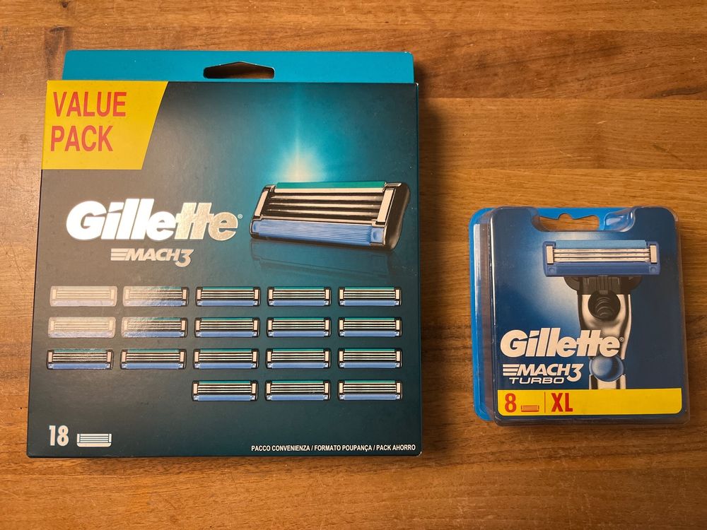 26 Gillette Mach3 Rasierklingen (8 Mach3 Turbo) | Kaufen auf Ricardo