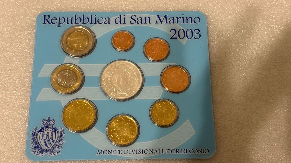 San Marino 2003 offizieller Euro Kursmünzensatz mit Silber (Neu und ...