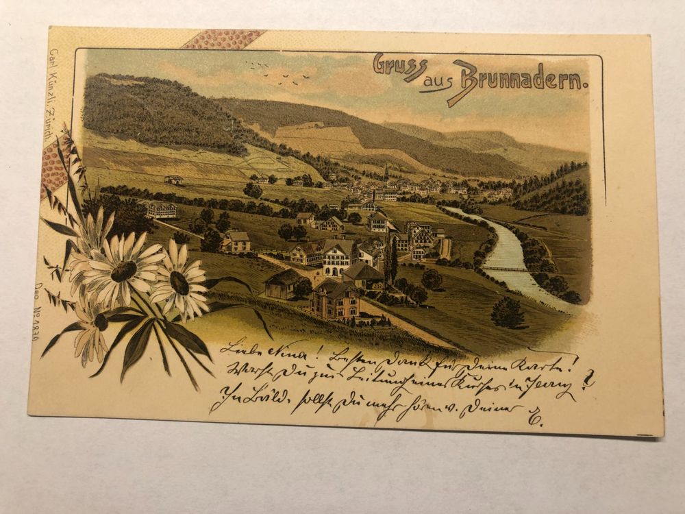 Gruss aus Brunnadern 1899 Lithokarte (Gebraucht) in Pfäffikon ZH für CHF 25 – mit Lieferung auf ...