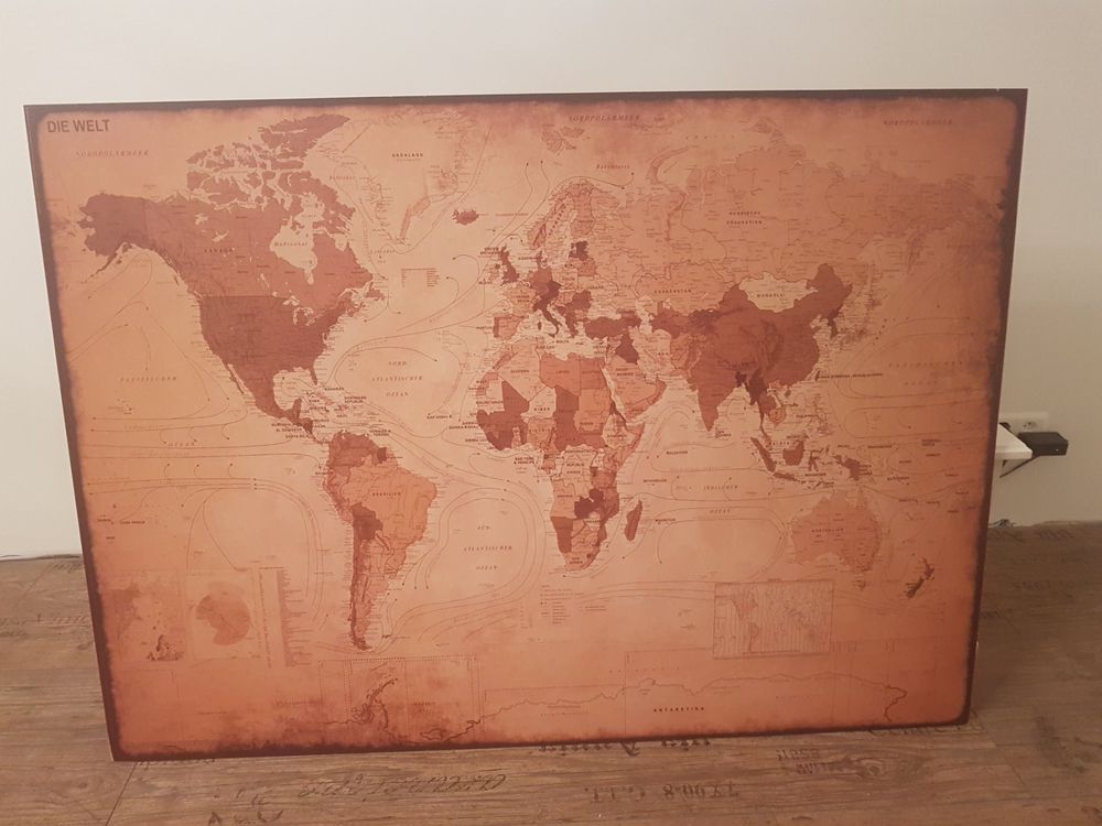 Weltkarte Wandbild 140x100cm | Kaufen auf Ricardo