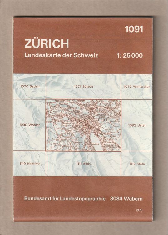 Zürich Blatt 1091 Landeskarte der Schweiz 1 : 25 000 (Gebraucht) in Würenlingen für CHF 2 – mit ...
